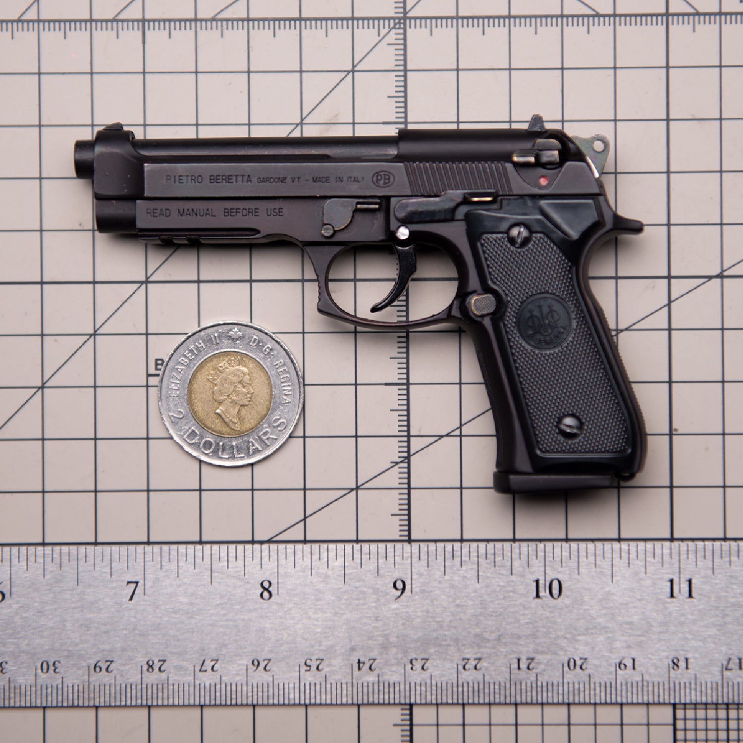 M92 Beretta - Black - Maximum Armory Licensed Miniature Model - 1:2.05